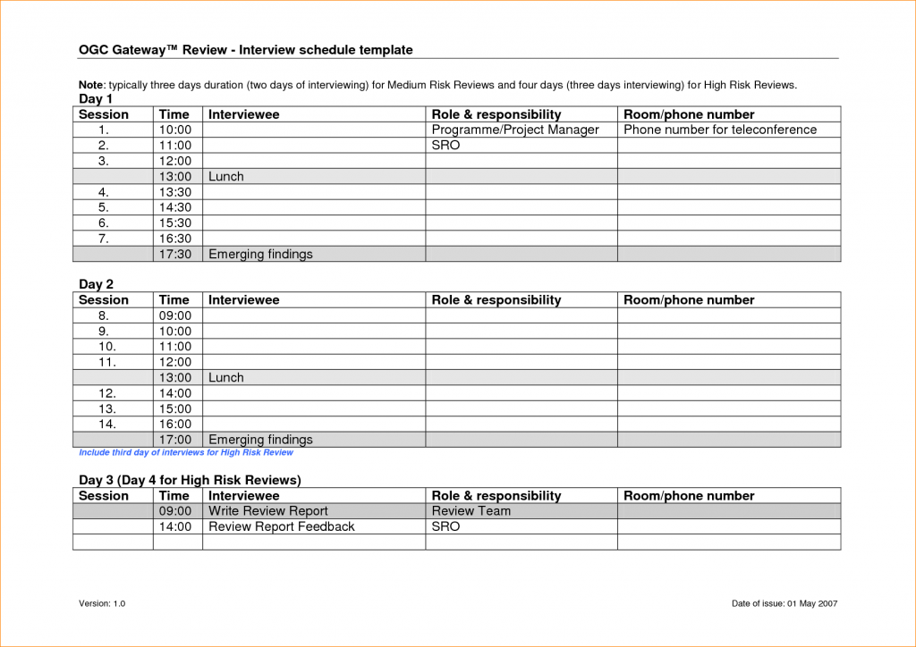 Interview Schedule Template | Liputan TV