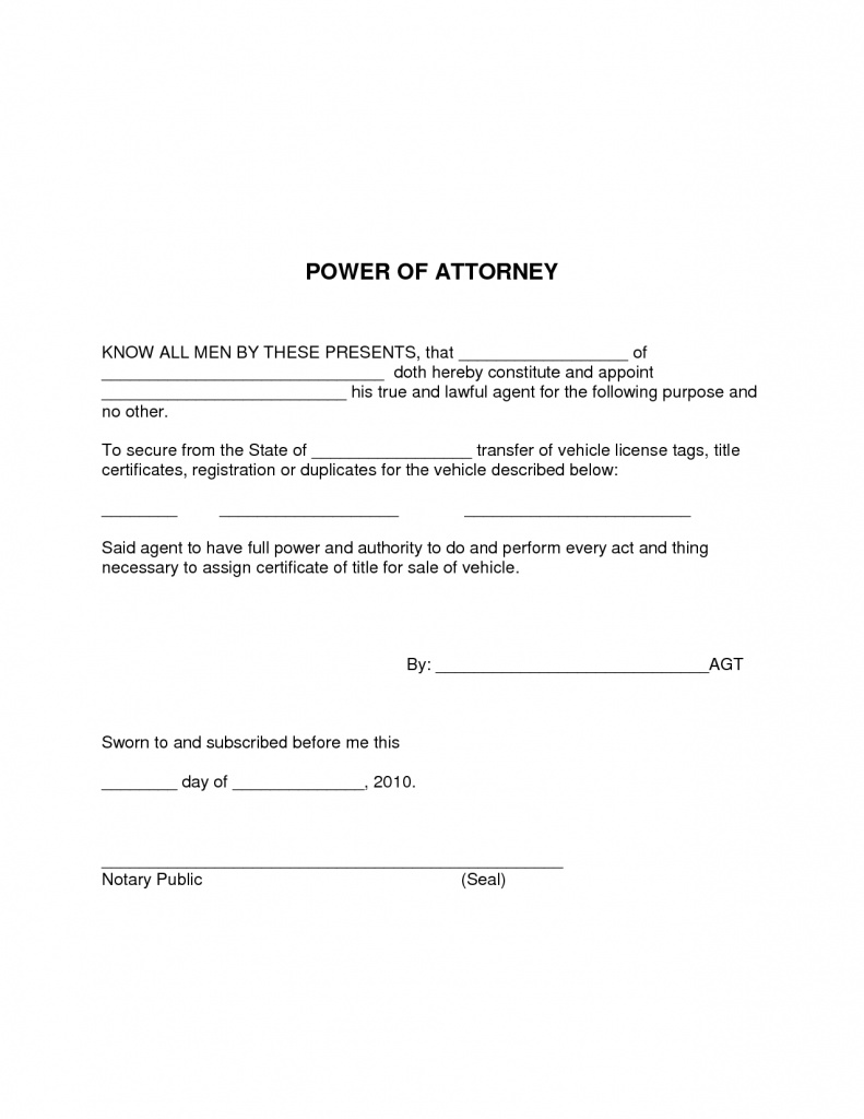 Simple Power Of Attorney Template Liputan Tv