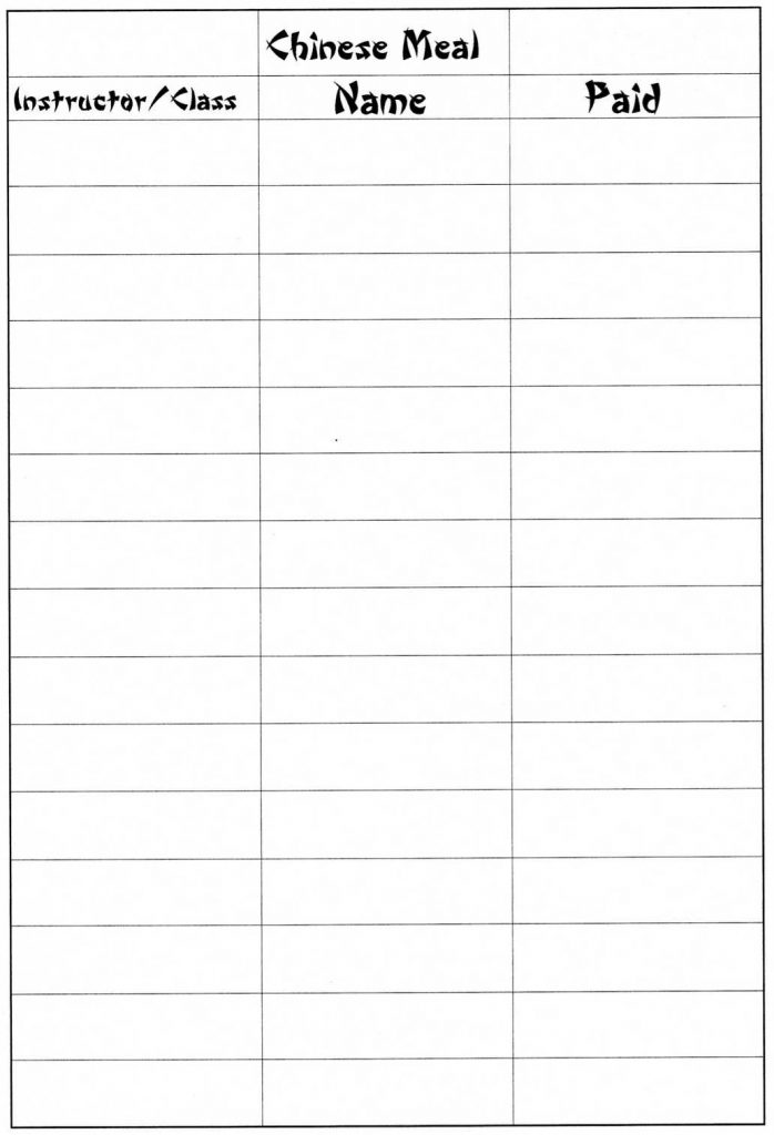 Meal Sign Up Sheet Template | Liputan TV